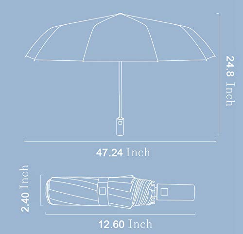 JOURNOW X-Large 8 Ribs Windproof Automatic Travel Umbrella with 210T Heavy Coating (Green)