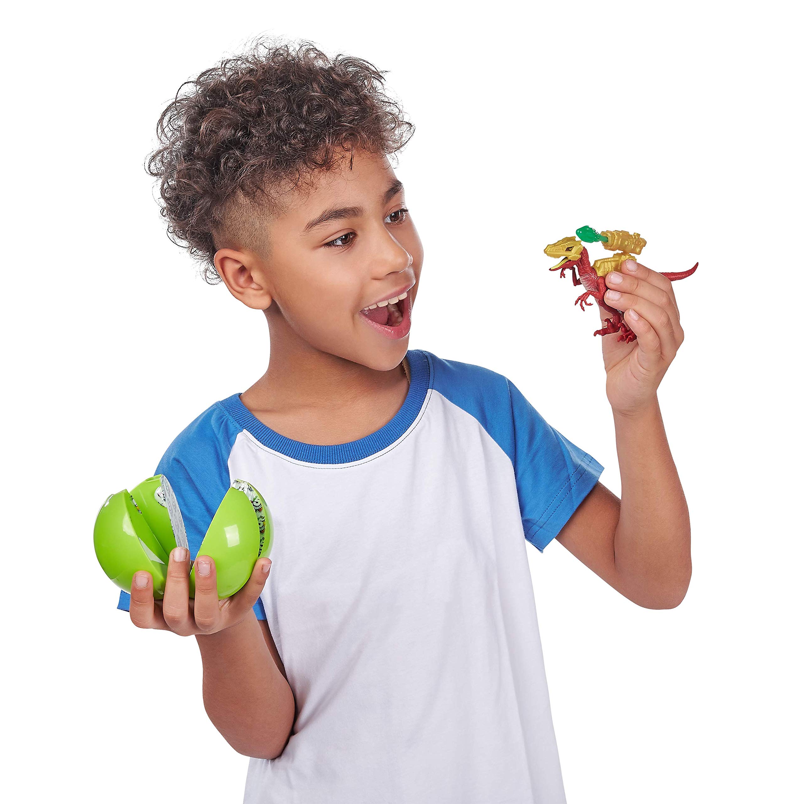 5 Surprise Dino Strike Surprise Mystery Battling Collectible Dinos by ZURU (2 Pack) Glow in The Dark,Gold