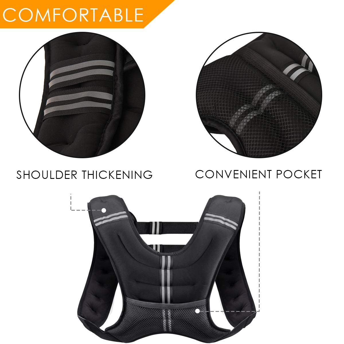 Prodigen Weighted Vest for Women and Men 12 Lbs with Reflective Stripe and Double Adjustable Buckle Straps Weight Vests for Strength Training, Jogging, Cardio, Weight Loss, Muscle Building, Purple
