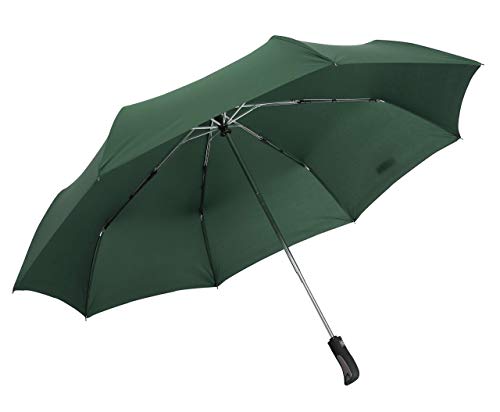 JOURNOW X-Large 8 Ribs Windproof Automatic Travel Umbrella with 210T Heavy Coating (Green)