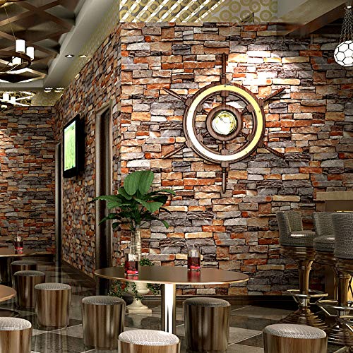 Stone Peel & Stick Wallpaper - Stacked Stone & Faux Brick - Self-Adhesive, Removable - Backsplash & Fireplace - 17.7'118'