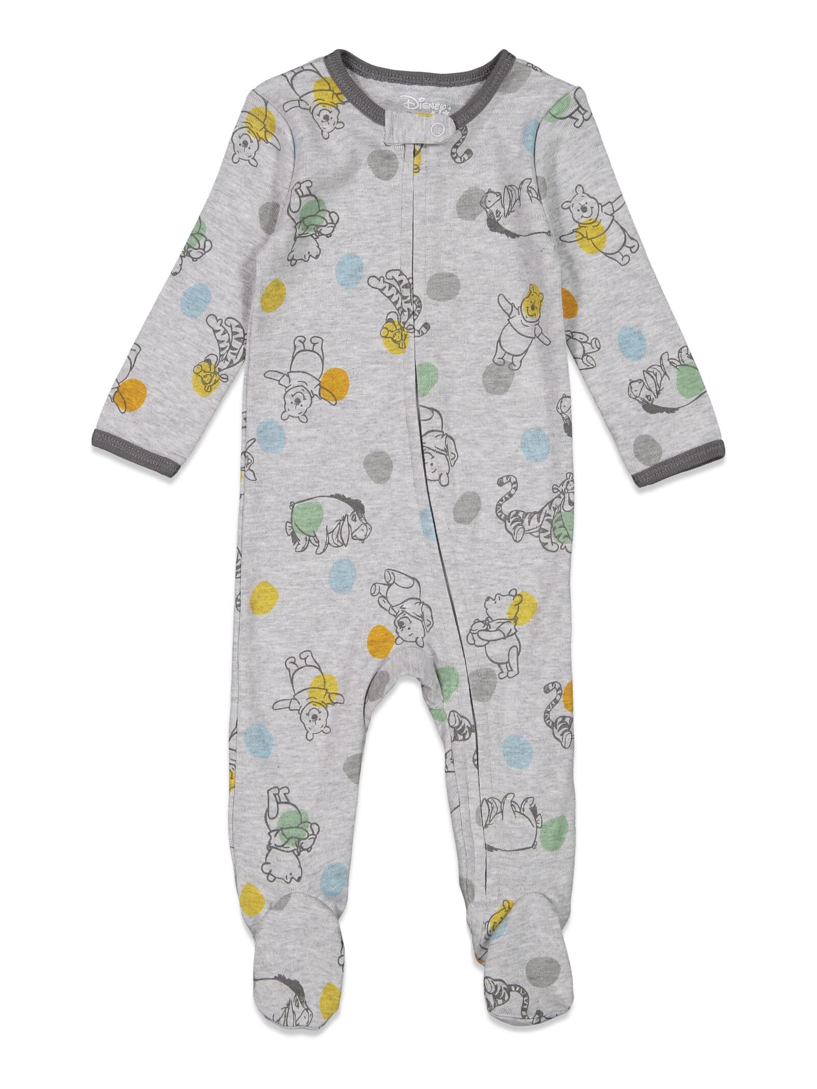 Disney Winnie The Pooh Newborn Baby Boys 2 Pack Zip Up Sleep N' Play Baby Coveralls 0-3 Months