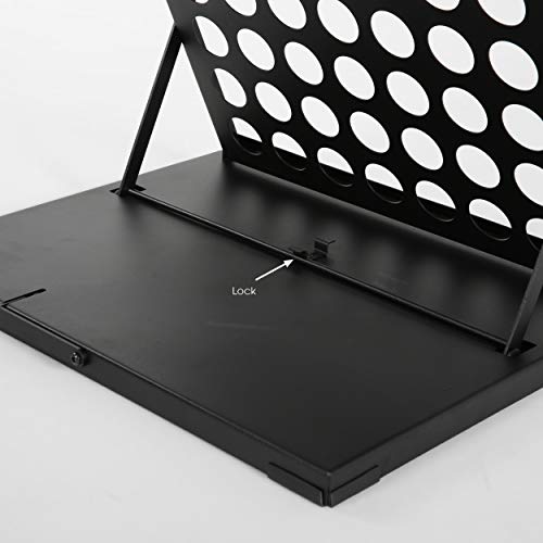 M&T Displays Foldable Counter with Perforated Literature Holder and Carrying Bag, Magazine Rack, Brochure Display Stand, Catalog Leaflet, Flier for Fair, Conference, Shows (Black, 2X(8.5x11))