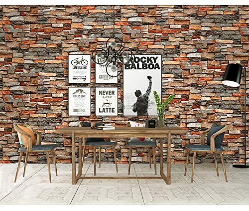 Stone Peel & Stick Wallpaper - Stacked Stone & Faux Brick - Self-Adhesive, Removable - Backsplash & Fireplace - 17.7'118'