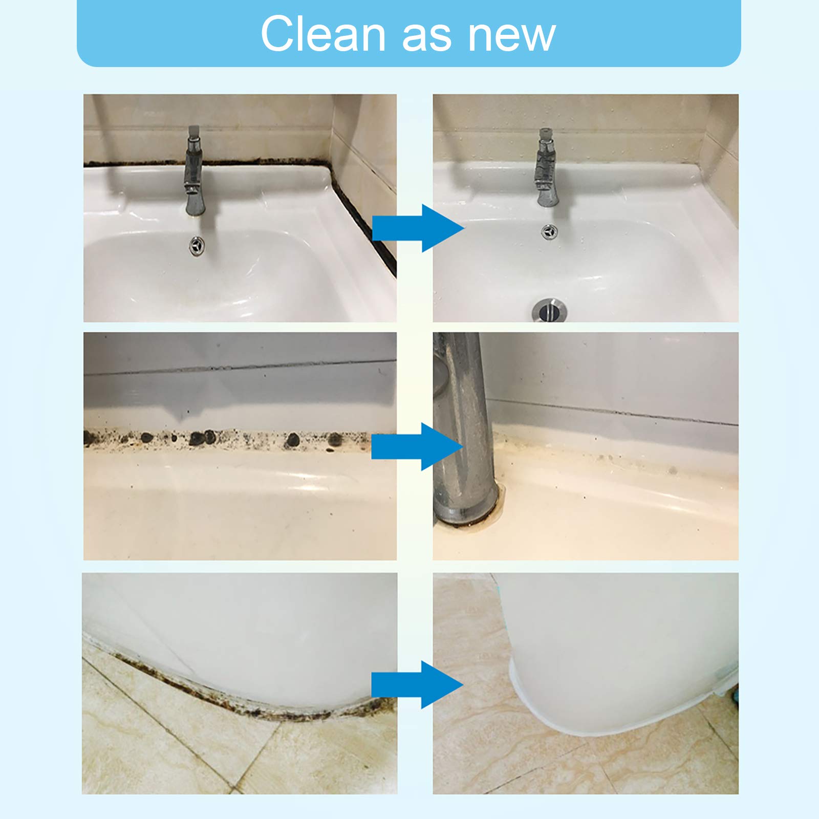 FOLLOWIN Mold and Mildew Stains Cleaner Gel 16oz for Washing Machine Front Loader Seal, Household Mold Stain Cleaner for Shower,Sink,Mold Stain Remover Gel for Bathroom Grout,Bathtub
