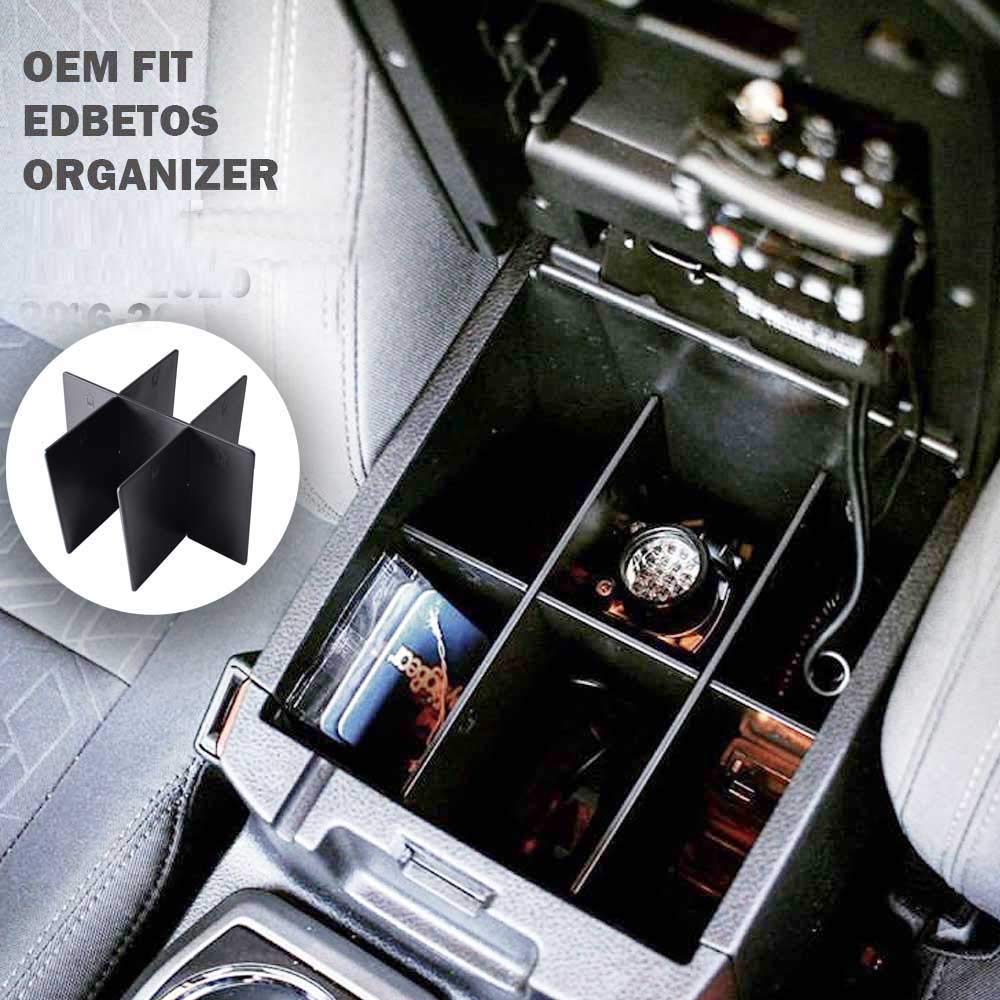 EDBETOS 3rd Gen Tacoma Accessories for Toyota Tacoma 2016 2017 2018 2019 2020 2021 2022 2023 Center Console Organizer Divider and Glove Box Organizer Armrest Interlock Secondary Storage ABS Material