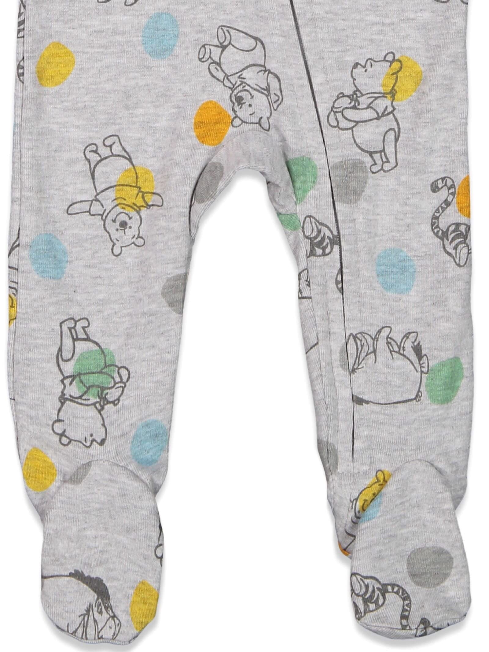 Disney Winnie The Pooh Newborn Baby Boys 2 Pack Zip Up Sleep N' Play Baby Coveralls 0-3 Months