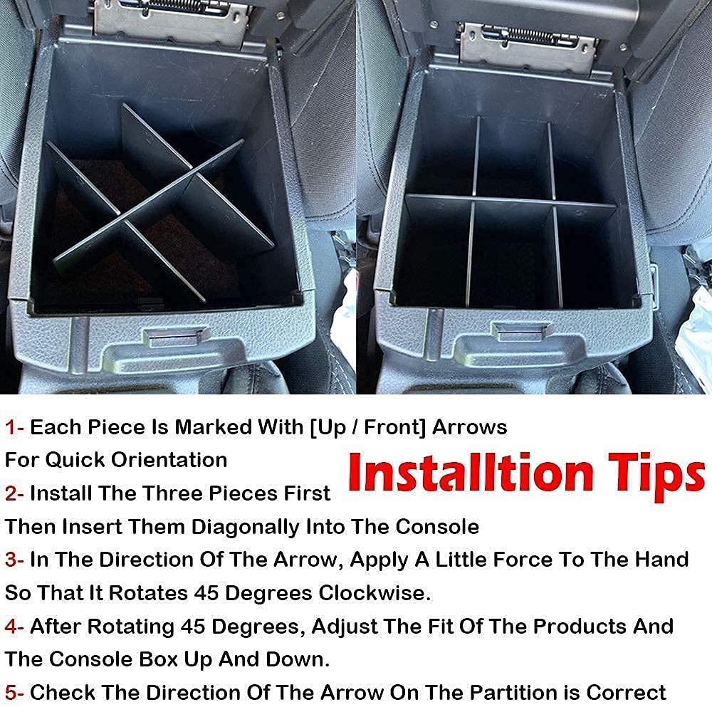 EDBETOS 3rd Gen Tacoma Accessories for Toyota Tacoma 2016 2017 2018 2019 2020 2021 2022 2023 Center Console Organizer Divider and Glove Box Organizer Armrest Interlock Secondary Storage ABS Material