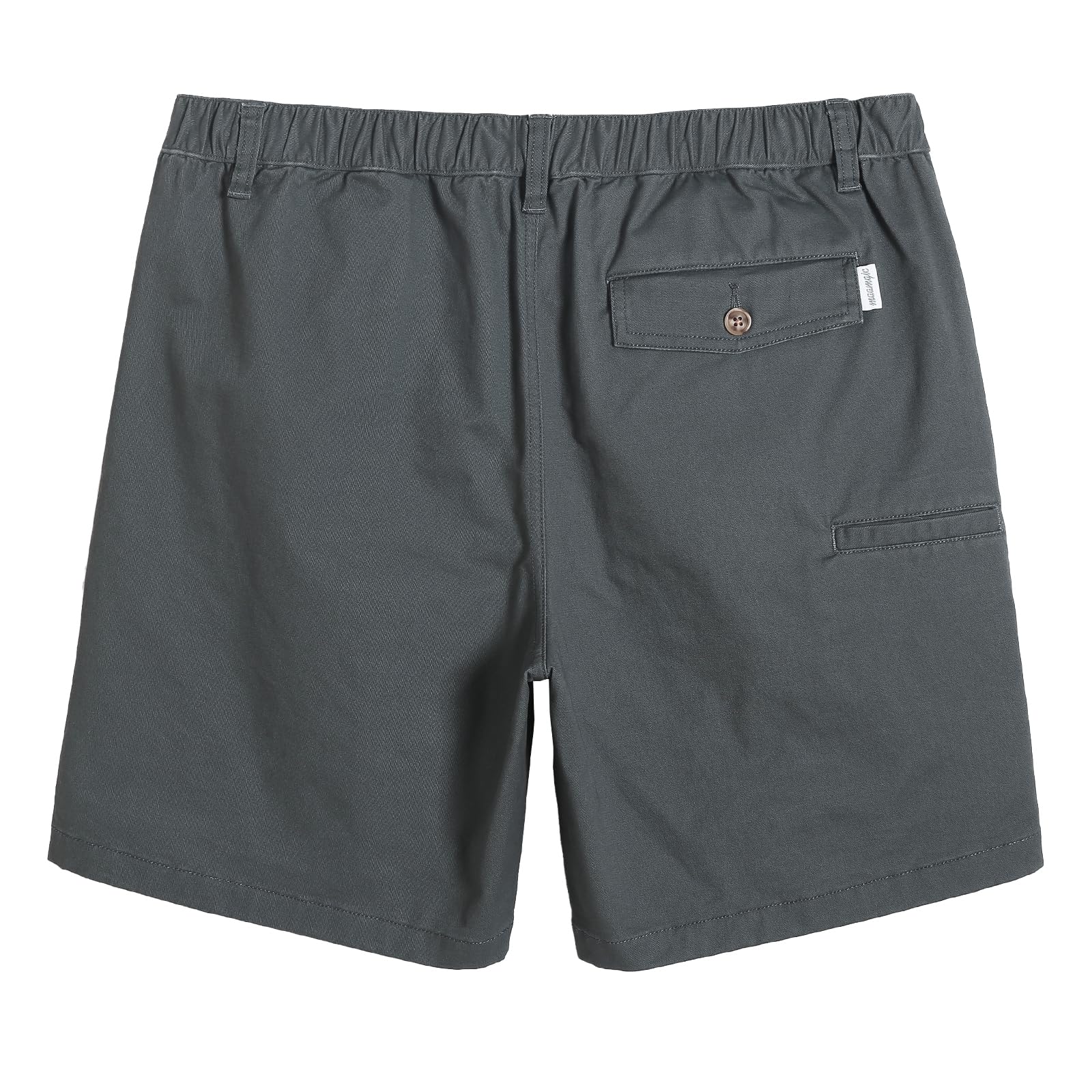 maamgic Men's Classic-fit 7" Cotton Casual Shorts Elastic Waistband with Multi-Pocket Daily Wear Walking Summer Outfit
