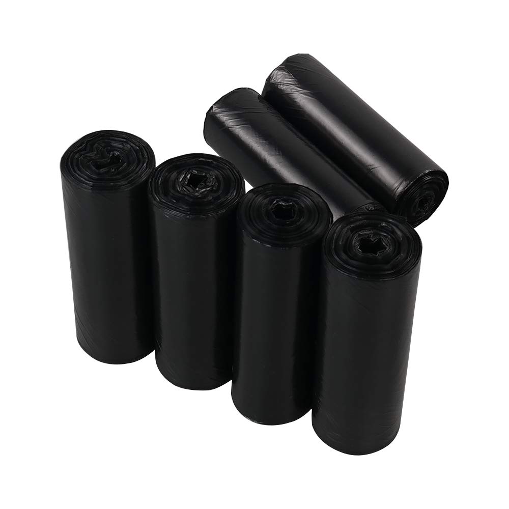 Gloreen Small Trash Bag, 2.6 Gallon Black Unscented Leakproof Garbage Liners(6 Rolls, 150Counts)