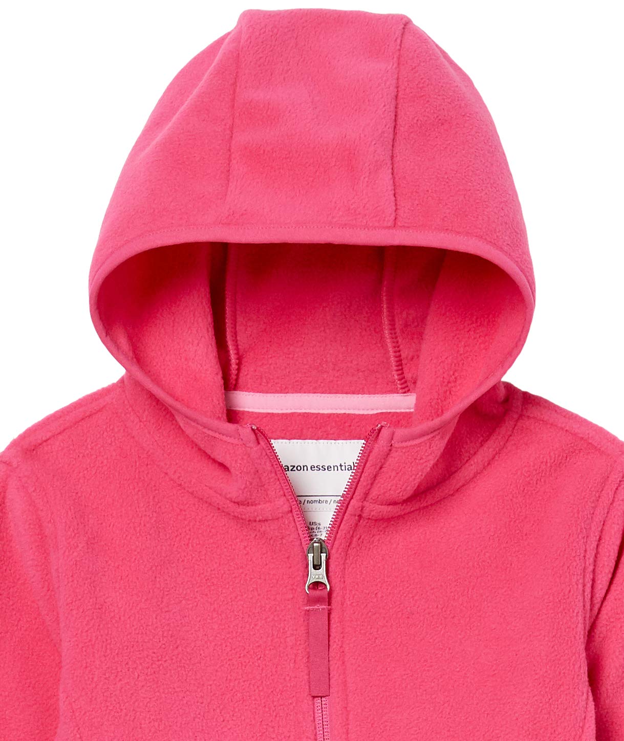Amazon Essentials Toddler Girls' Polar Fleece Full-Zip Hooded Lightweight Jacket, Dark Pink, 2T