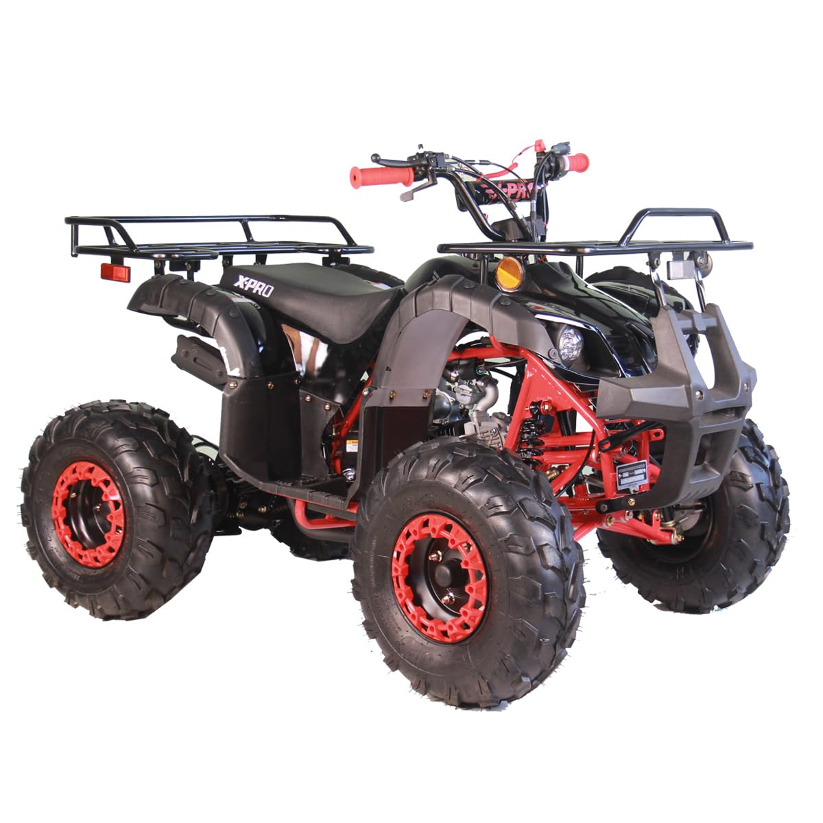 X-PRO 125cc ATV 4 Wheels Wheelers Quad 125 ATV Quads with LED Lights, Big 19"/18" Tires!(Black)
