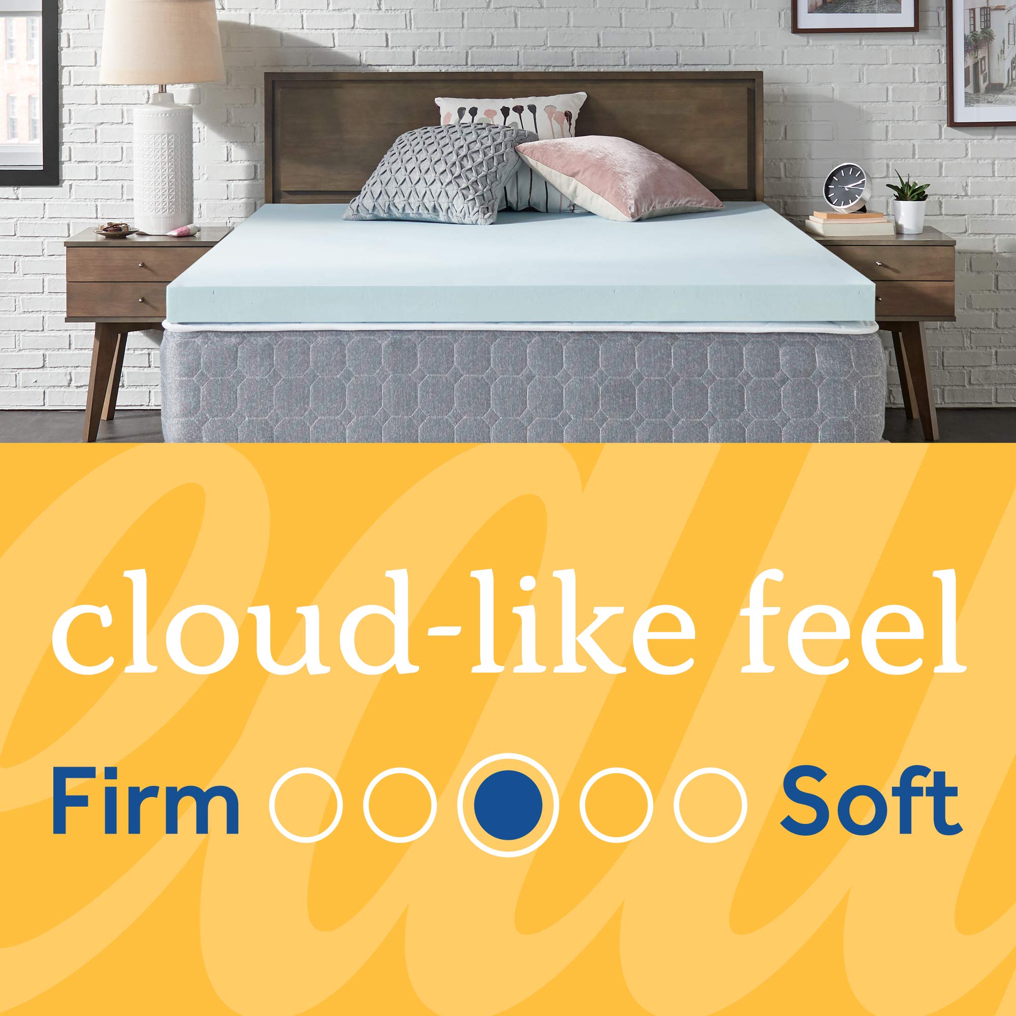 Sealy TrueForm 3" Memory Foam Mattress Topper, Full, Blue