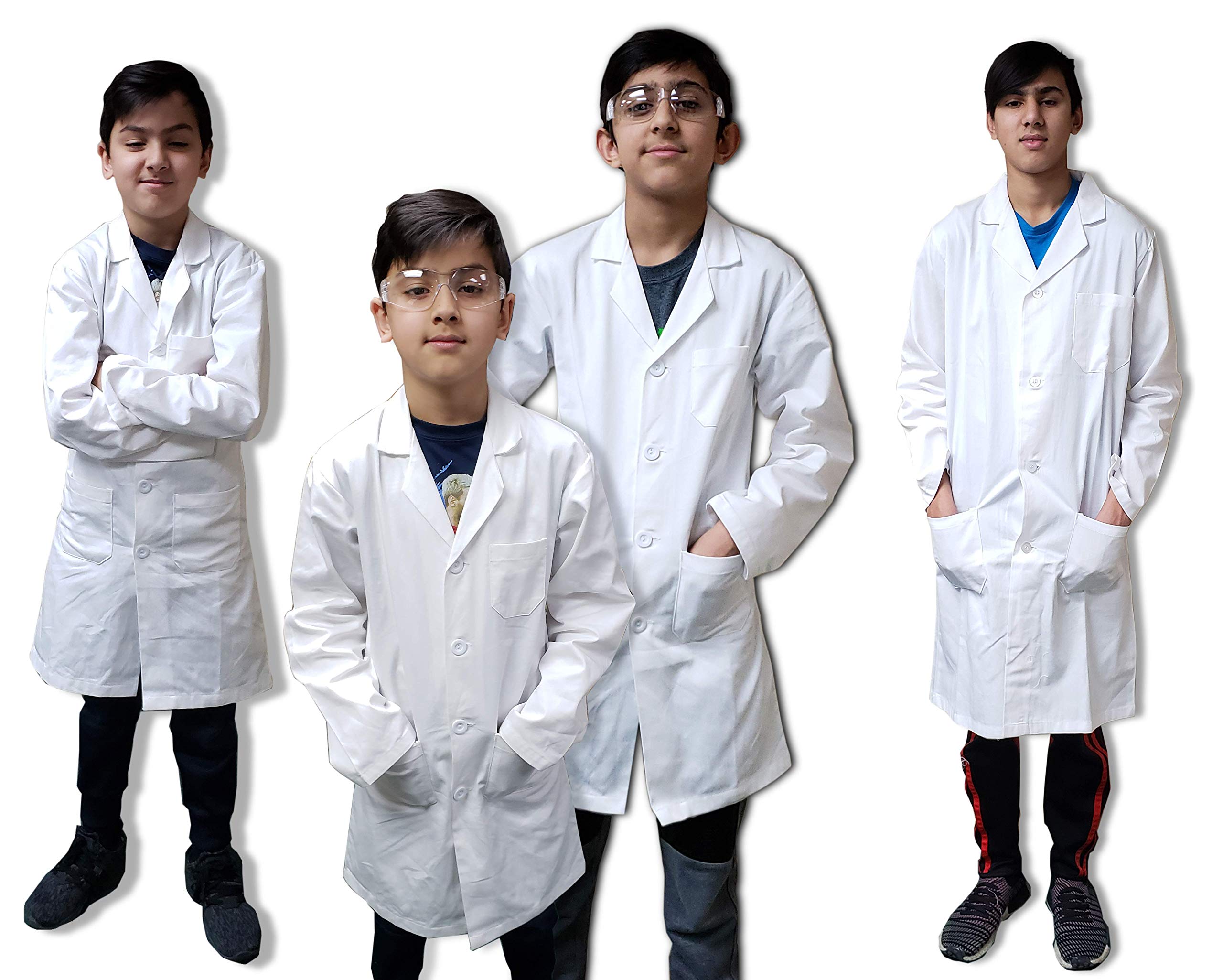 DR Uniforms Lab Coat for Kids - Doctor's White Lab Coat, Kids Unisex Lab Coat, White Coat for Boys and Girls (8/10)