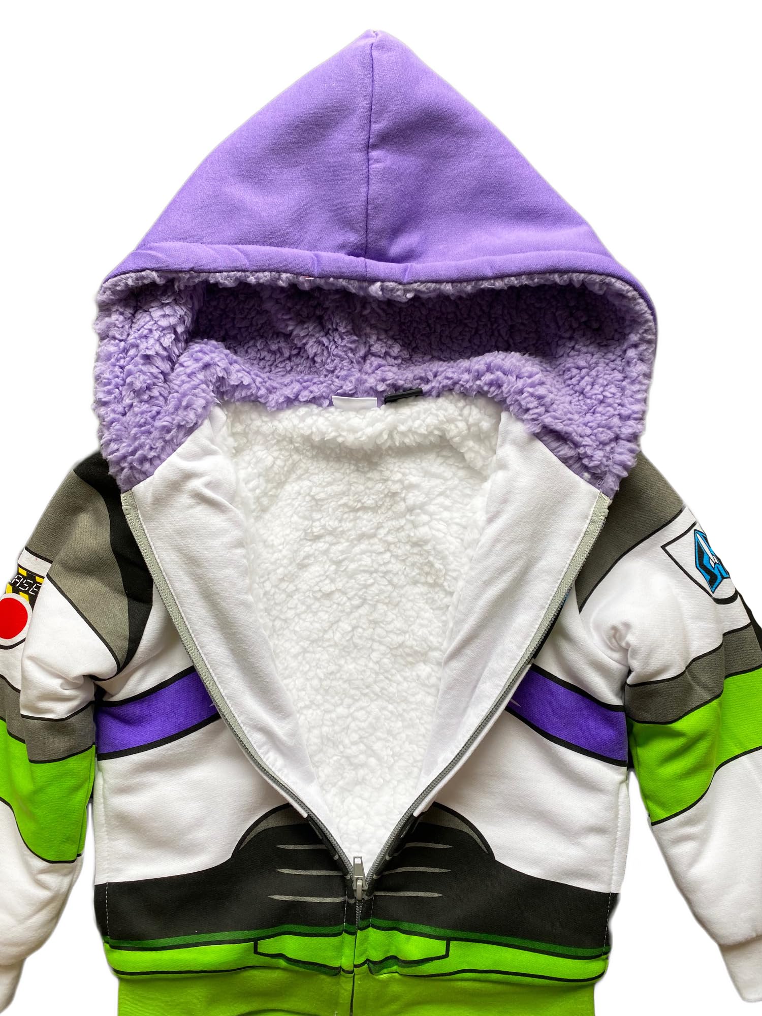 Disney Buzz Lightyear Little Boys Sherpa Fleece Hoodie, 4T, White