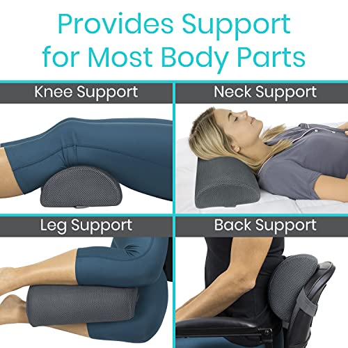 Vive Bolster Pillow for Legs & Back (Firm) - Memory Foam Support Pad for Side, Stomach Sleeper - Lumbar Half Roll for Knee, Leg, Lower Back, Spine Alignment - Ergonomic Sleeping Padding