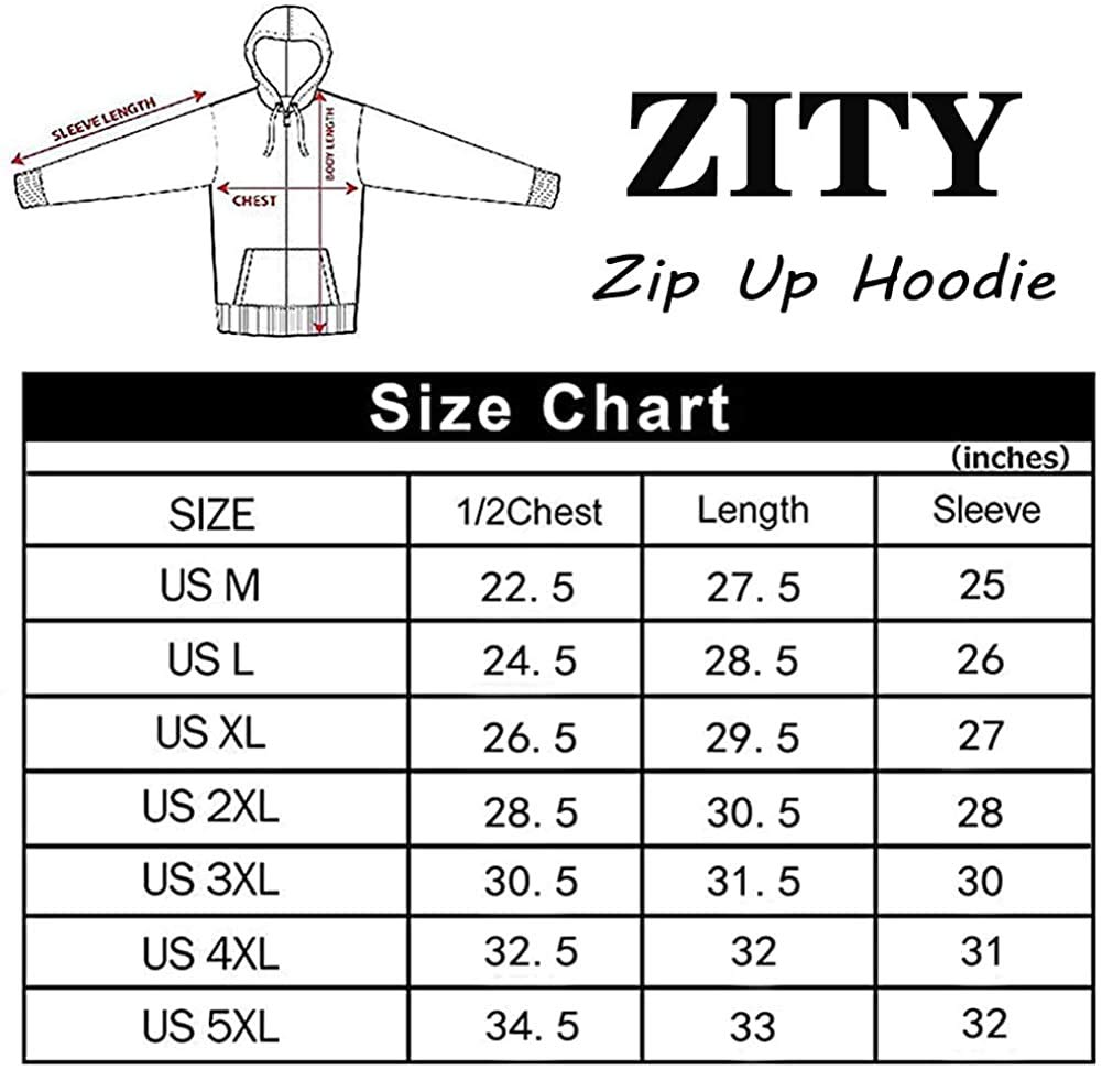 ZITY Men's Zip Up Hoodie Heavyweight Winter Sweatshirt Fleece Sherpa Lined Warm Jacket Black Large
