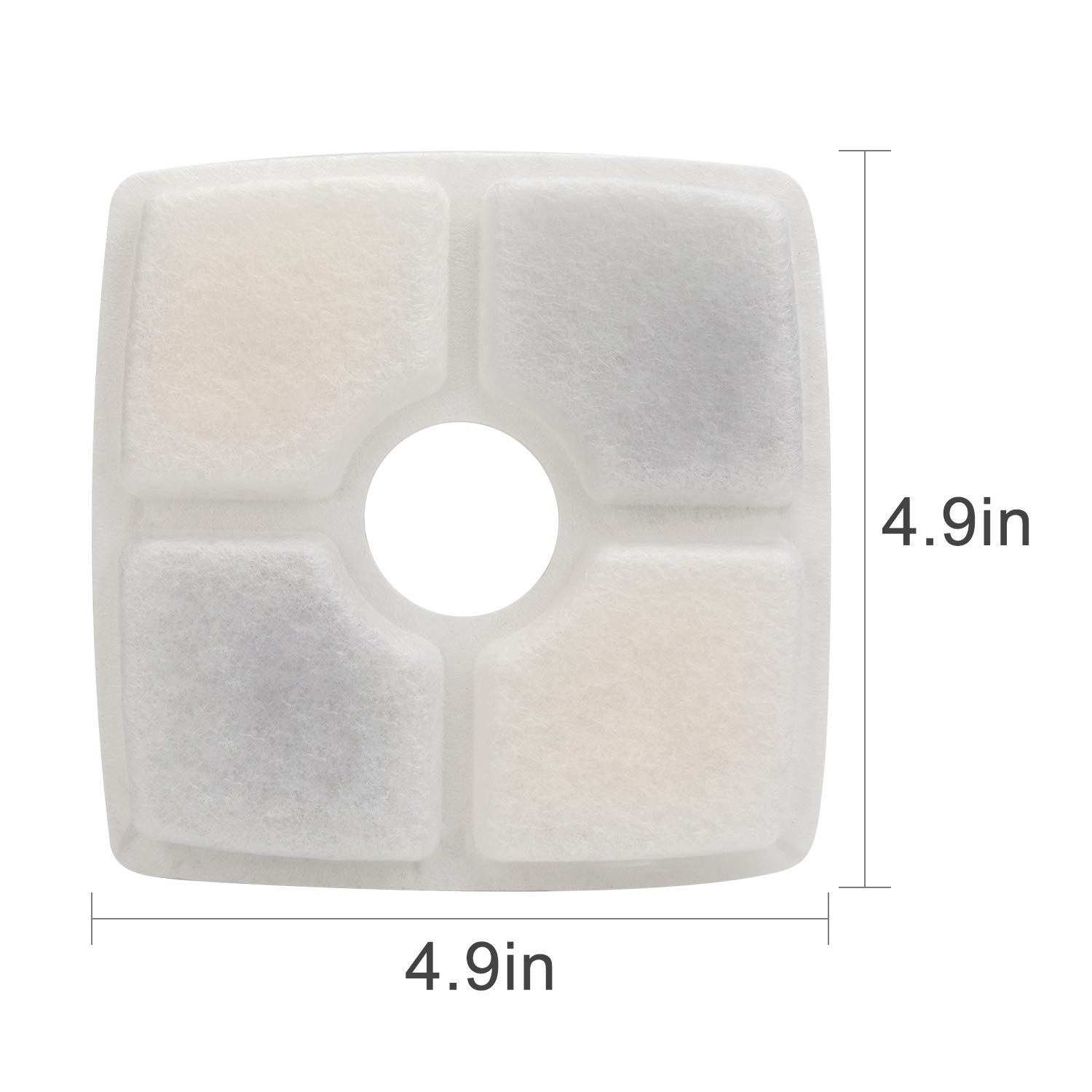 Vekonn 8-Pack Elliptical Cat Water Fountain Filters for Stainless Steel Top Pet Fountain
