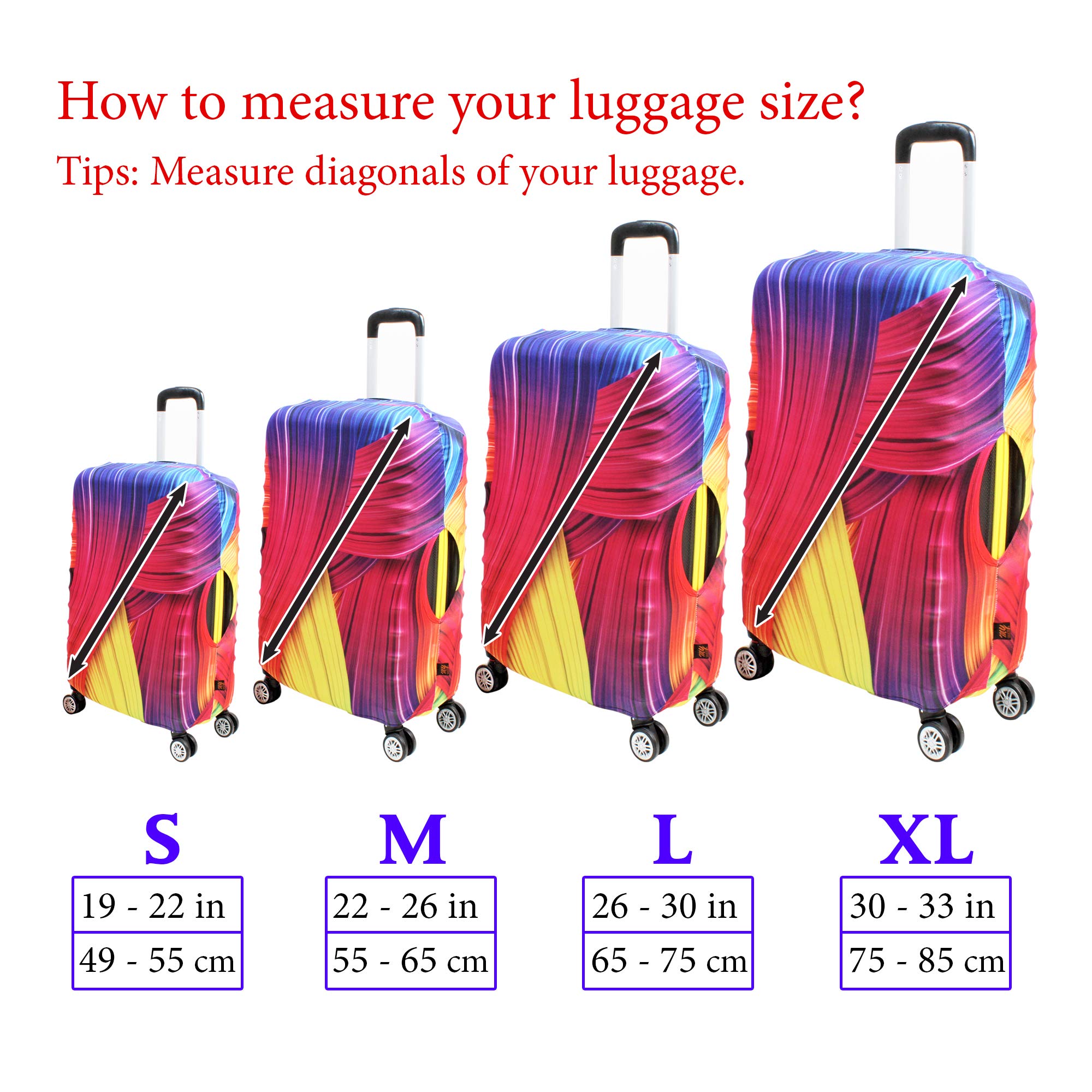 Luggage Cover Suitcase Protector Fits 19-33 Inch TSA Approved Travel Suitcase Cover Washable Dustproof Anti-Scratch (M (22-26 inch), Cute Cat)