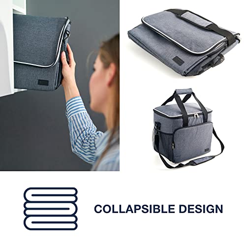 GLOGEX Portable Soft Sided Cooler Bag - Modern Picnic Lunch Bag - Foldable Soft Cooler Insulated and Leak Proof for Travel, Camping, Beach Picnic, Shopping, Fishing, Food Delivery, Keeps Warm, Cold