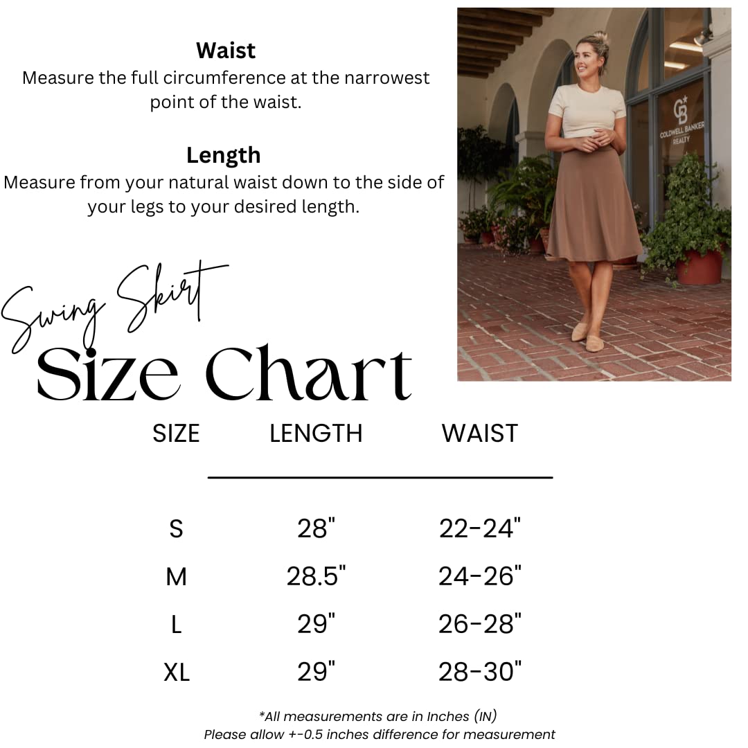 NioBe Clothing Women's High Waist Fold Over A-Line Flared Swing Skirt (X-Large, Black)