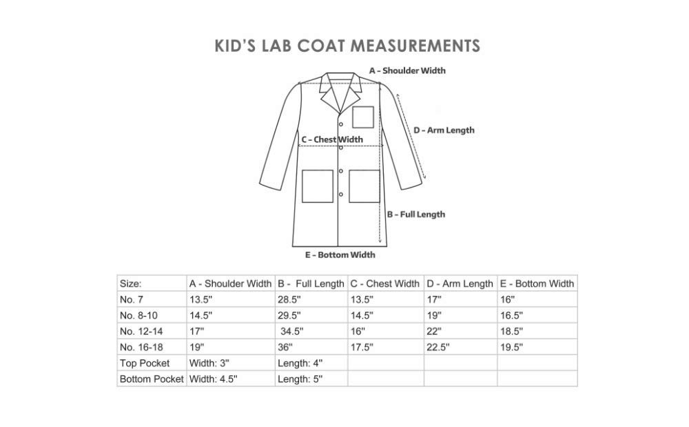 DR Uniforms Lab Coat for Kids - Doctor's White Lab Coat, Kids Unisex Lab Coat, White Coat for Boys and Girls (8/10)