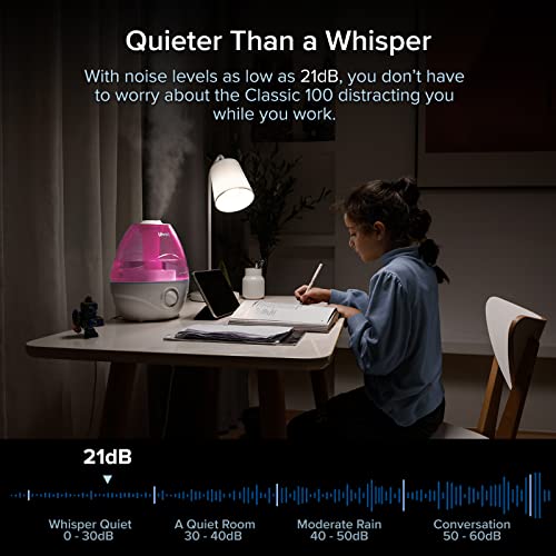 LEVOIT Humidifiers for Bedroom Large Room (2.4L Water Tank), Cool Mist for Home Whole House, Adjustable 360° Rotation Nozzle, Ultrasonic, Auto Shutoff, Night Light, BPA-Free, Pink