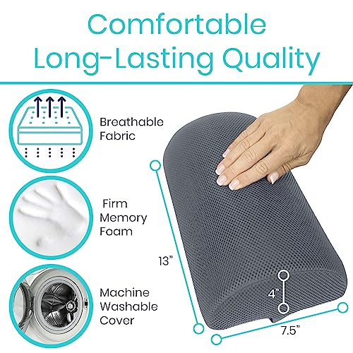 Vive Bolster Pillow for Legs & Back (Firm) - Memory Foam Support Pad for Side, Stomach Sleeper - Lumbar Half Roll for Knee, Leg, Lower Back, Spine Alignment - Ergonomic Sleeping Padding