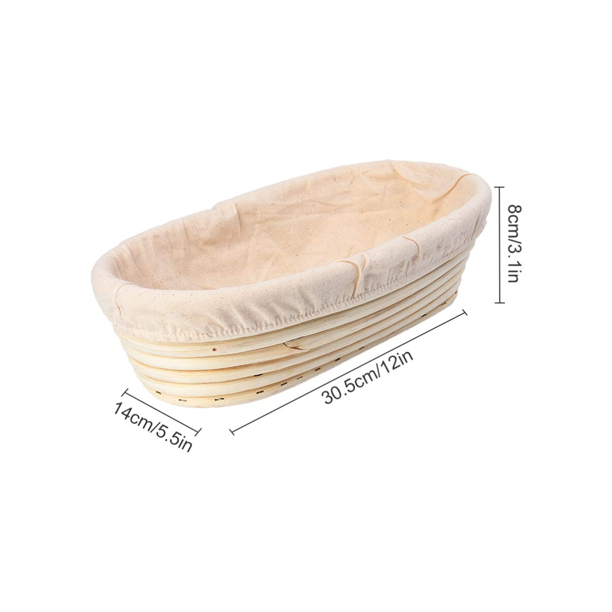 DOITOOL Oval Bread Proofing Baskets for Sourdough Bread, Sourdough Proofing Basket Set for Bread Making for Beginners or Professional Bakers
