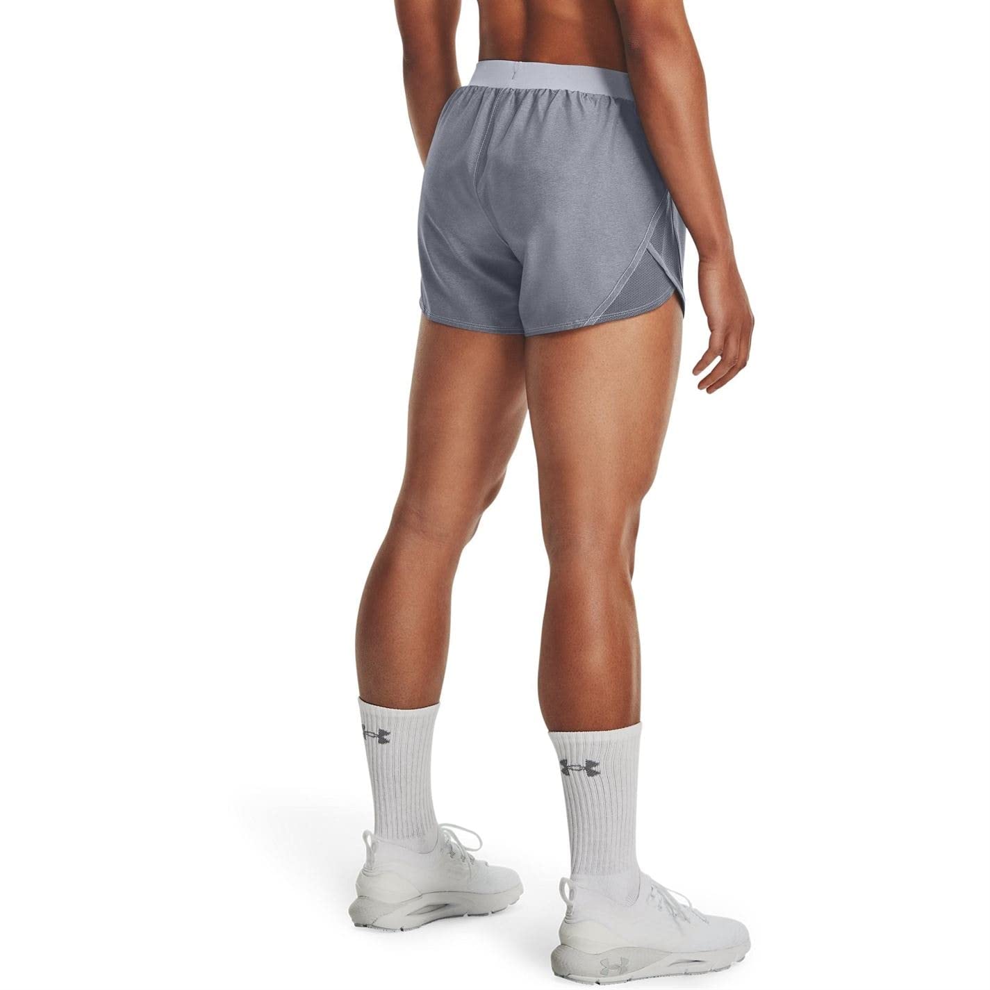 Under Armour Women's Fly By 2.0 Running Shorts , Steel Full Heather (035)/Steel , Large