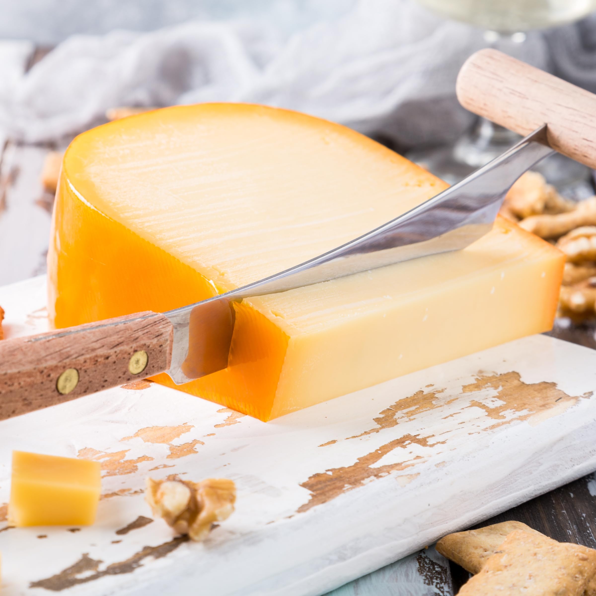 Gayo Azul Mild Gouda Cheese Wheel – Red Wax, 9-10lb (Approx.), Premium Dutch-Style Cheese