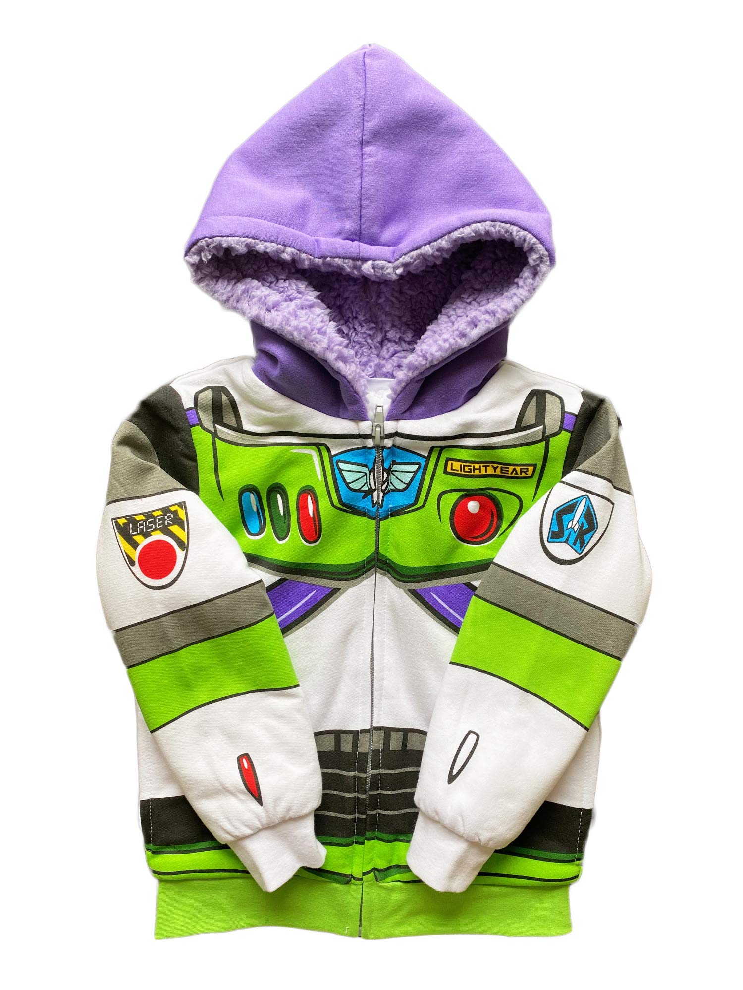 Disney Buzz Lightyear Little Boys Sherpa Fleece Hoodie, 4T, White