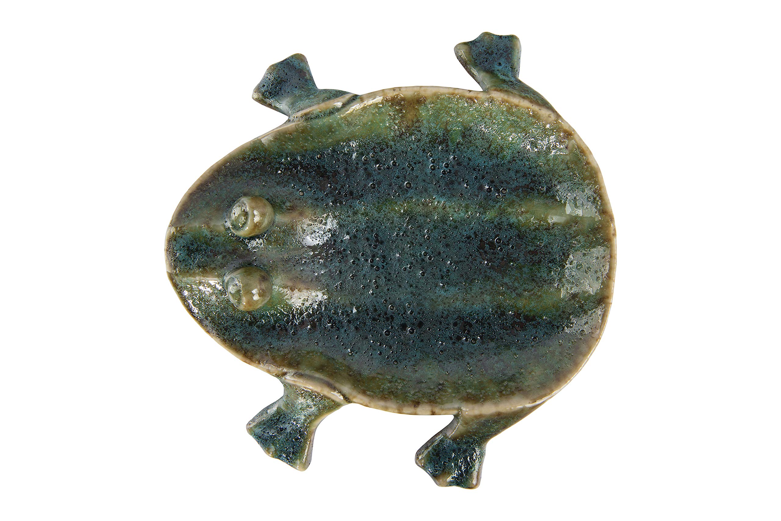Creative Co-Op Decorative Footed Frog Dish with Reactive Glaze Finish (Each one Will Vary)