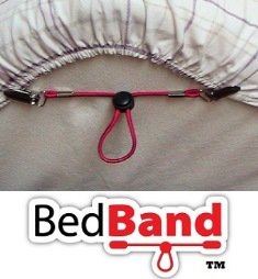 Bed Band Not Made in China. 100% USA Worker Assembled.. Bed Sheet Holder, Gripper, Suspender and Strap. Smooth any Sheets on any Bed. Sleep Better. Patented.,Black,1 Pack (4 Bands)
