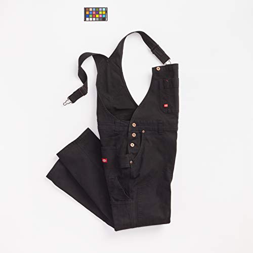 Dickies Women's Duck Double Front Bib Overalls, Rinsed Black, S