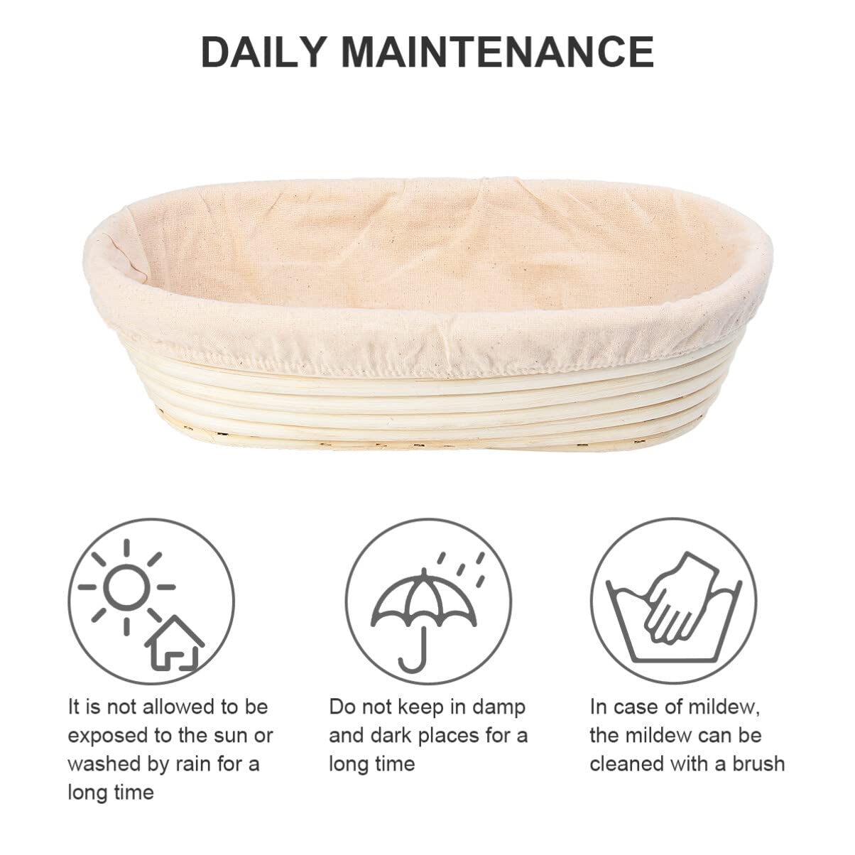 DOITOOL Oval Bread Proofing Baskets for Sourdough Bread, Sourdough Proofing Basket Set for Bread Making for Beginners or Professional Bakers