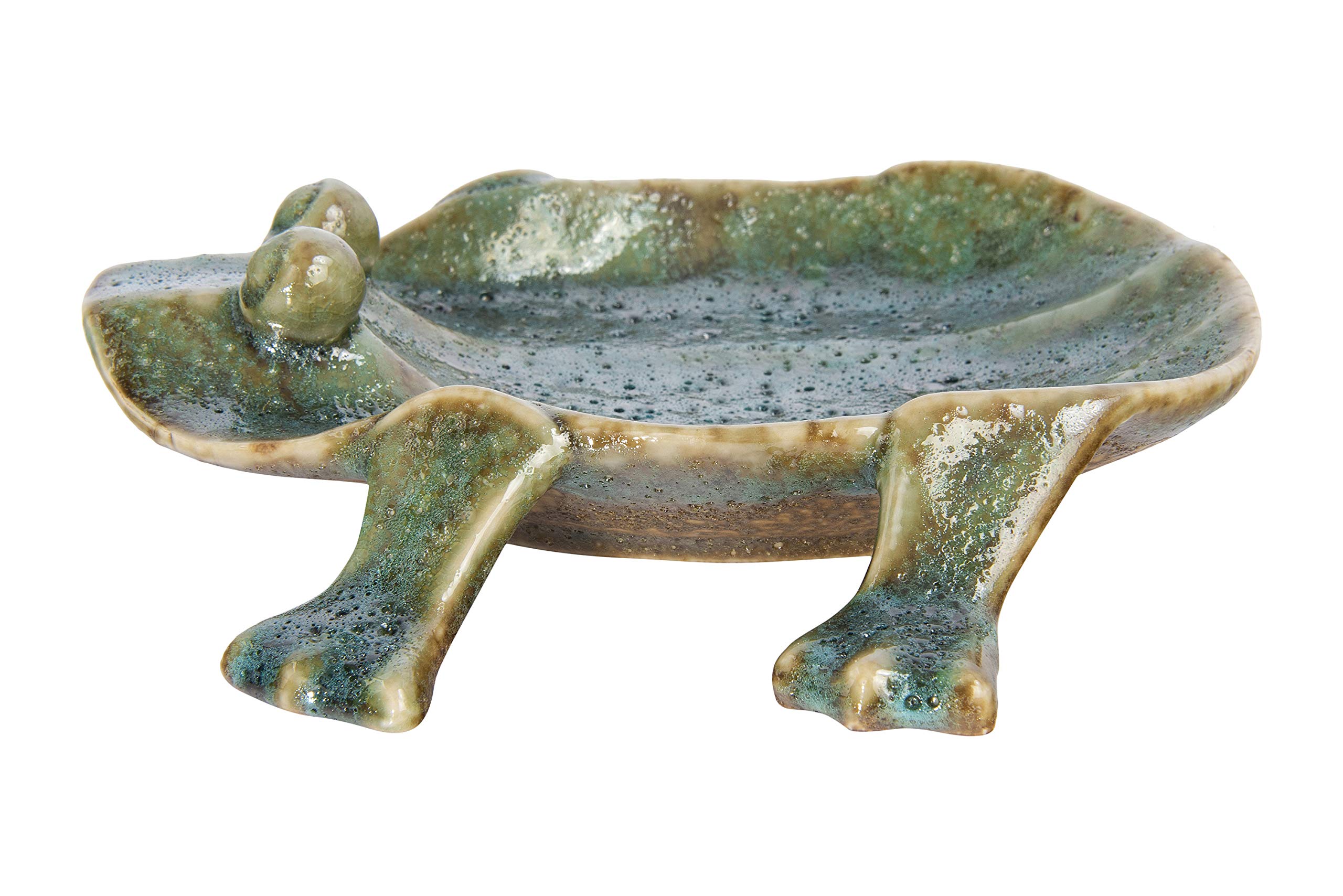 Creative Co-Op Decorative Footed Frog Dish with Reactive Glaze Finish (Each one Will Vary)