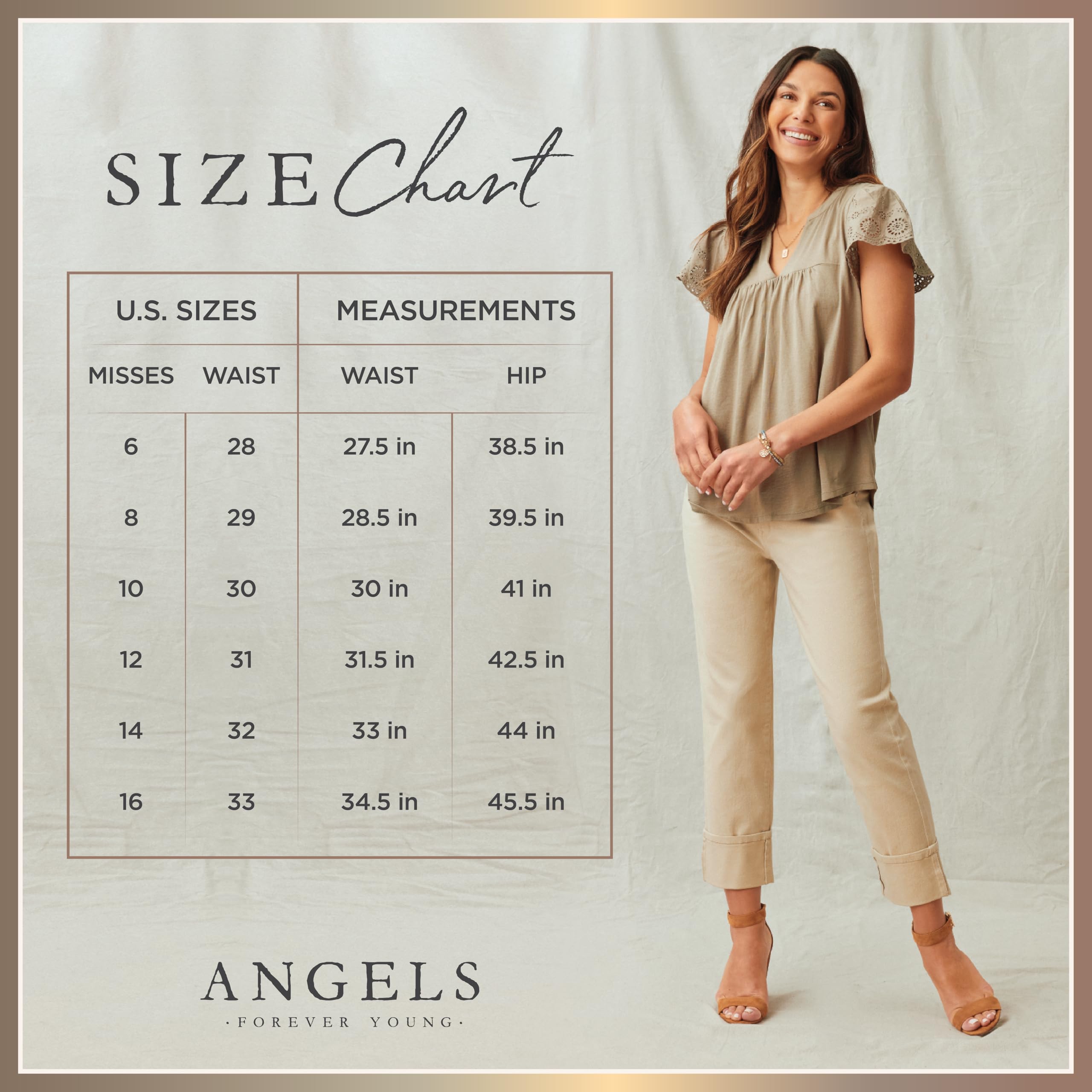 Angels Forever Young Sculpt 17" Capri for Women Figure Enhancing Stretch Denim, Mid-Rise - Steel, 16