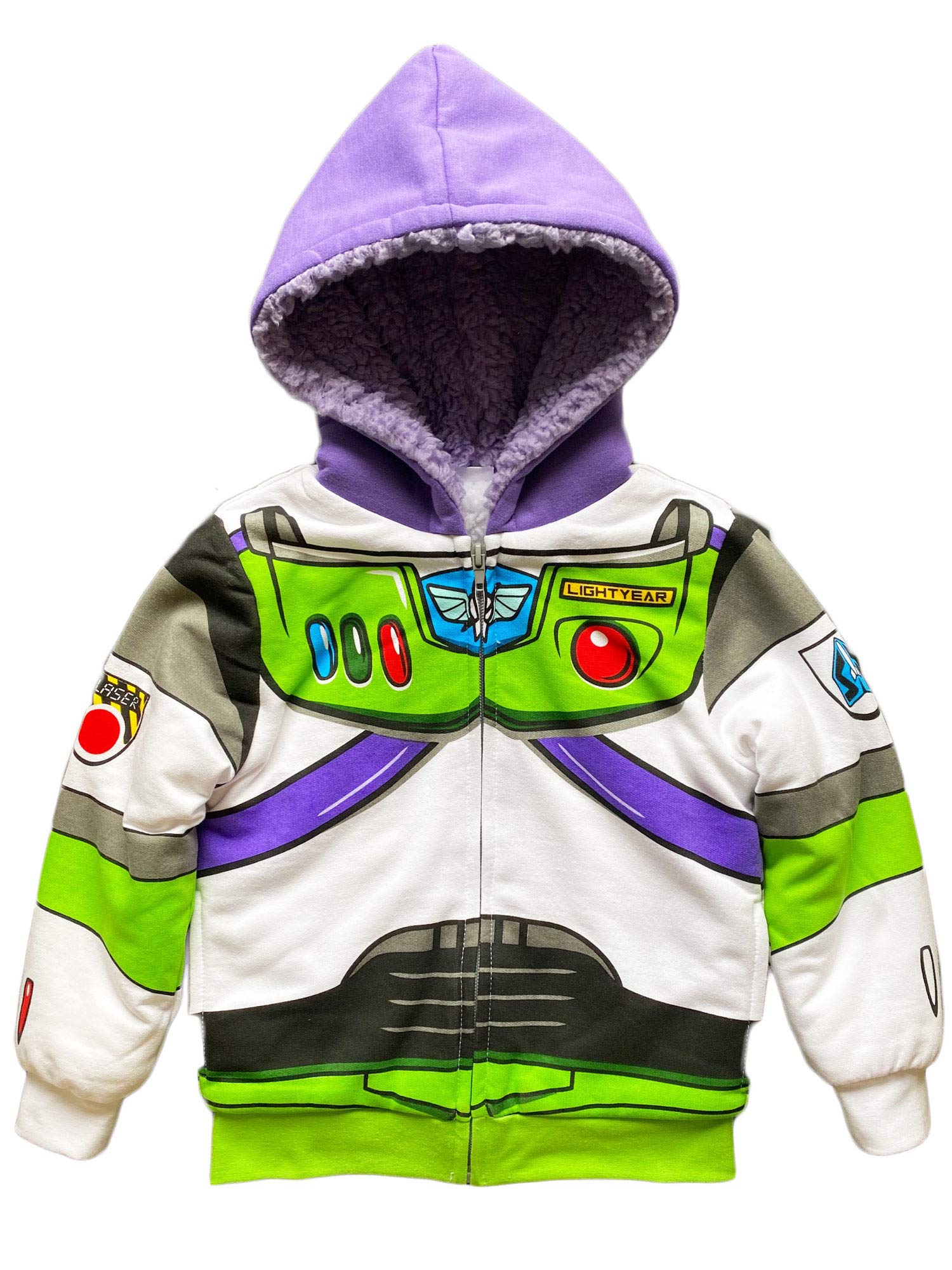 Disney Buzz Lightyear Little Boys Sherpa Fleece Hoodie, 4T, White