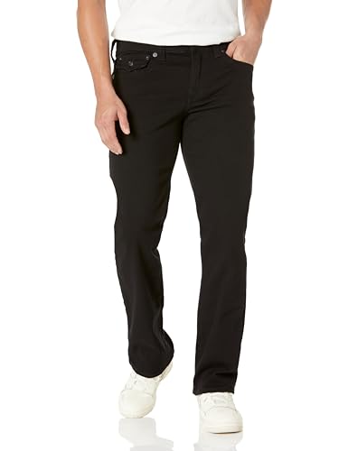 True Religion mens Ricky Flap Sn 32 Inseam Jeans, Body Rinse Black, 36