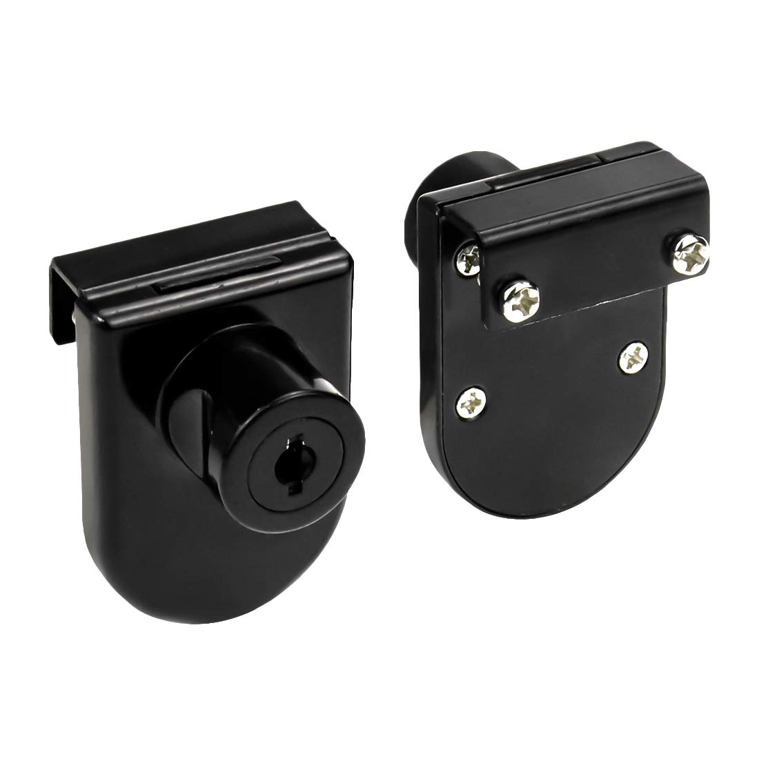 LC LICTOP Zinc Alloy No Drill Glass Door Lock Showcase Lock Single Door Lock with Keys (408- Key Alike) 2 Set