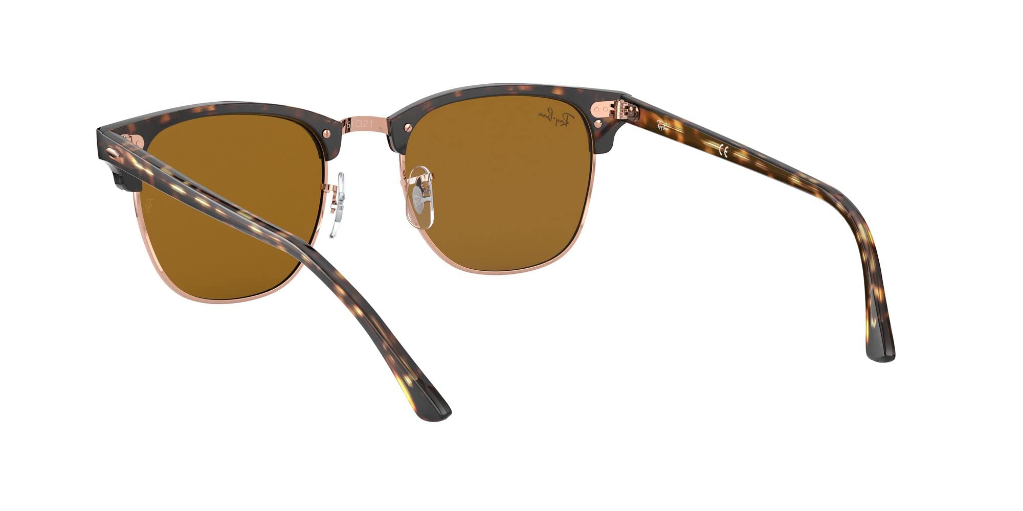Ray-Ban RB3016F Clubmaster Low Bridge Fit Square Sunglasses, Havana/B-15 Brown, 55 mm