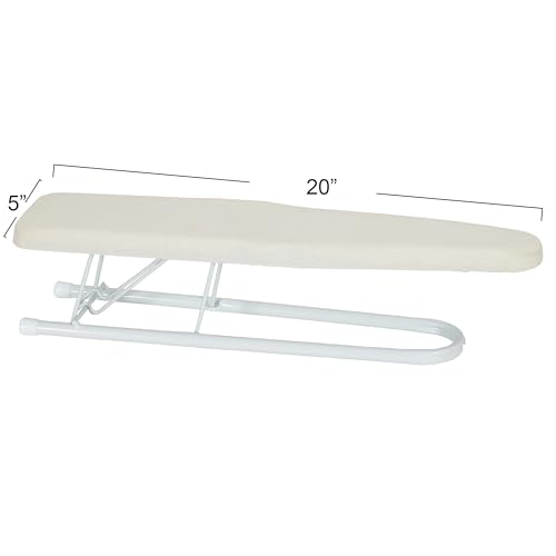 Household Essentials Basic Sleeve Mini Ironing Board | Natural Cover and White Finish | 4.5" x 20" Ironing Surface