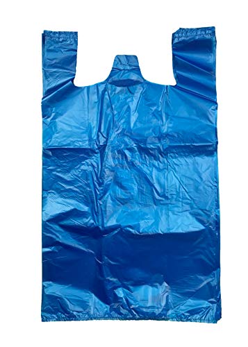 ROYAL 7 200CT Jumbo/Extra Large Plastic Grocery Reusable T-shirts Carry-out 19x10x32 Bags (BLUE, 200)