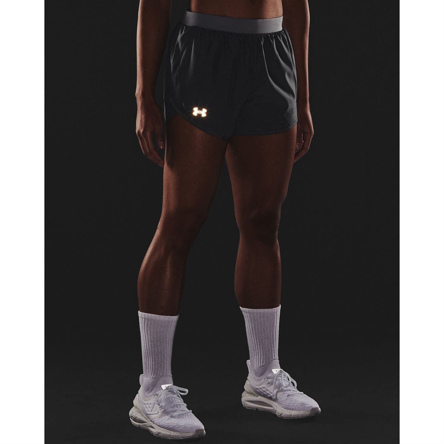 Under Armour Women's Fly By 2.0 Running Shorts , Steel Full Heather (035)/Steel , Large