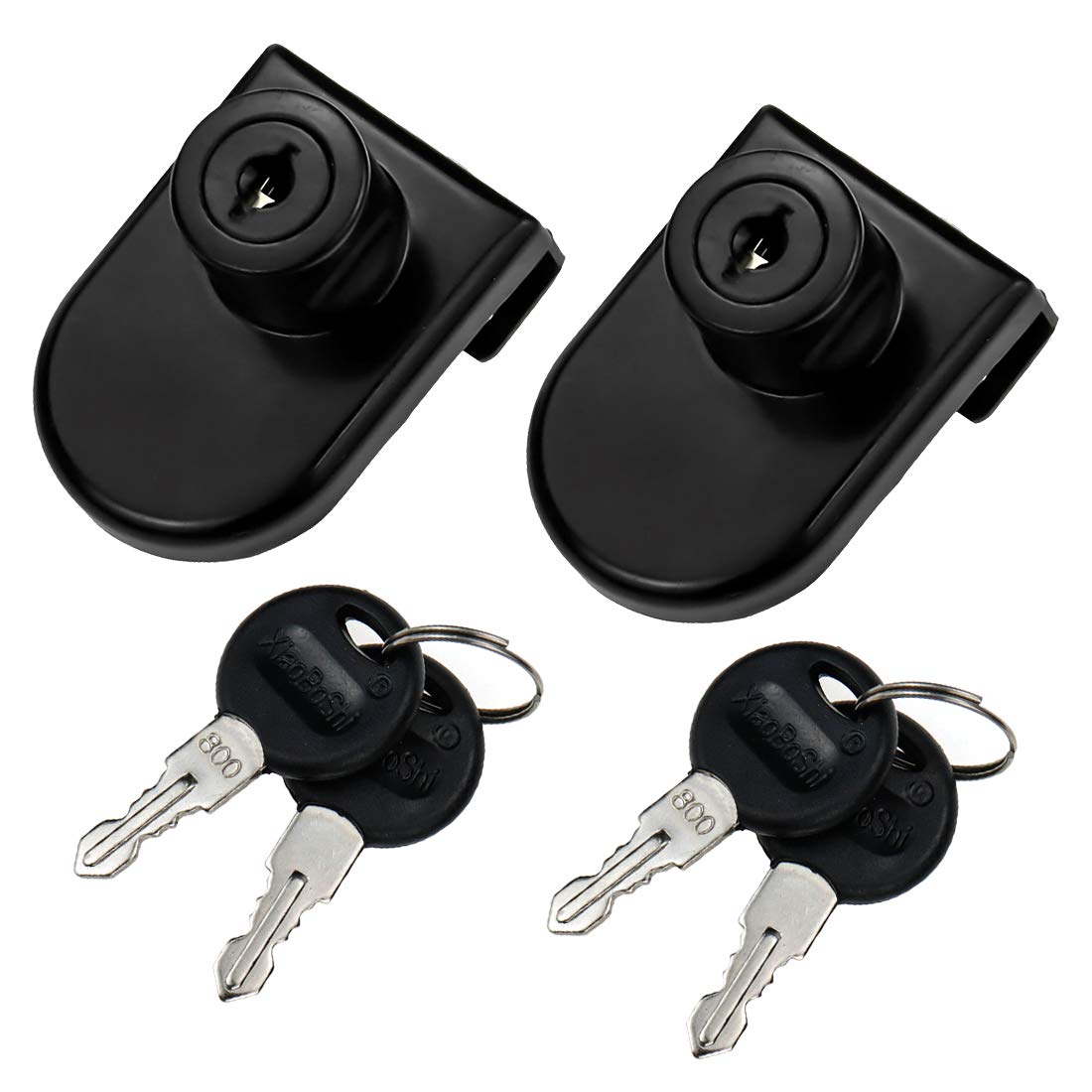 LC LICTOP Zinc Alloy No Drill Glass Door Lock Showcase Lock Single Door Lock with Keys (408- Key Alike) 2 Set