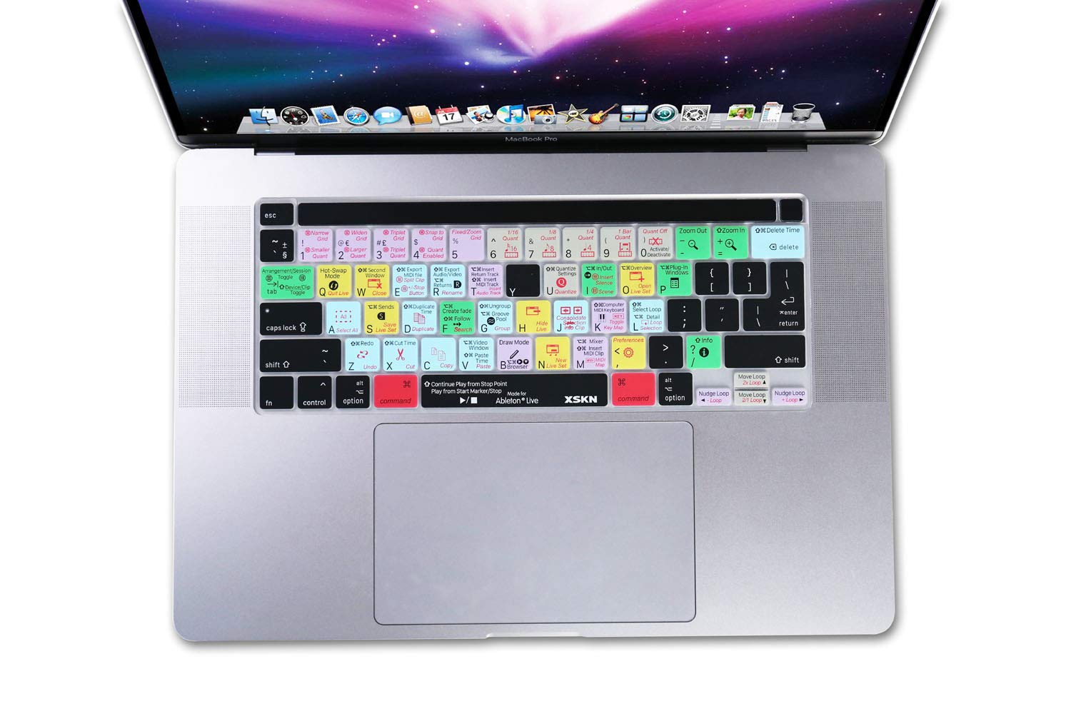 XSKN Ableton Live English Silicone Shortcuts Keyboard Cover Skin for Touch Bar Models 2019 MacBook Pro 16 inch A2141 2020 MacBook Pro 13.3 inch A2251 A2289 A2338 M1 Keyboard US&EU Version