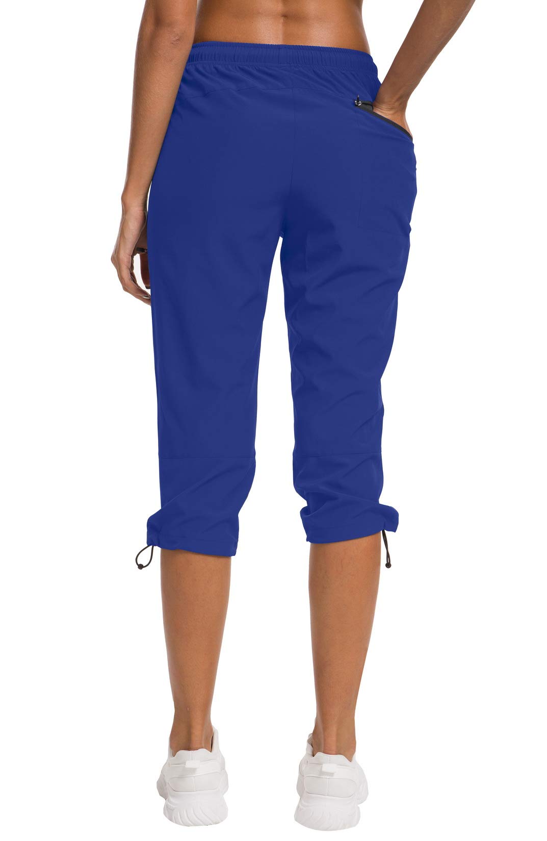 ChinFun Women's Hiking Capris Pants Outdoor Quick Dry Cargo Cropped Pants Water Resistant UPF 50+ Royal Blue XXL