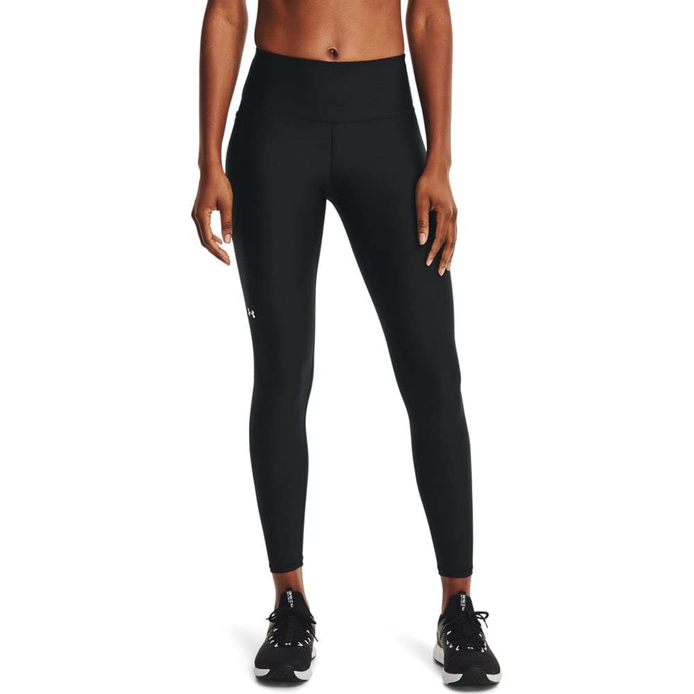 Under Armour Womens HeatGear Armour High No-Slip Waistband Pocketed Leggings , Black (001)/White , Large