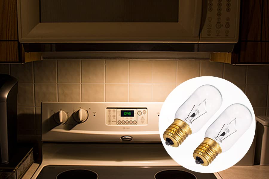 Light Bulb Fits for LG Microwave Oven - Microwave Light Bulb for LG Frigidaire Kenmore Whirlpool GE Over the Range Microwave, Dimmable with 125V 30W E17 Base, Kitchen Night Light, Repalces 6912W1Z004B